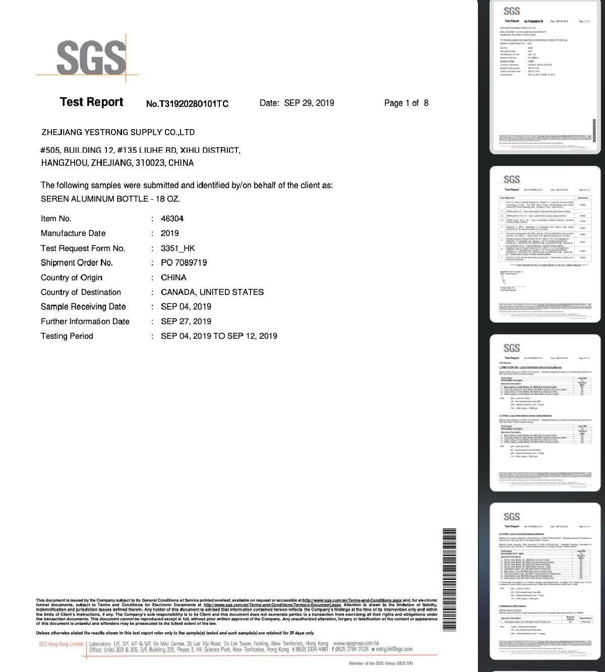 What's ISO 2859-1(Mil Std 105E) Standard For Aluminum Bottle